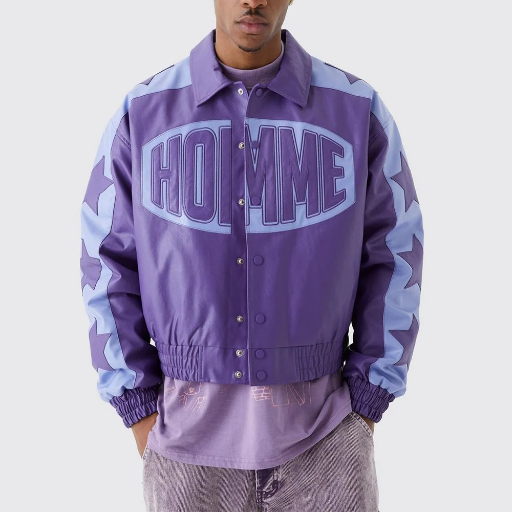 Custom Logo Versity Jeket Pu Lather Letterman Baseball Bomber Jackets ...