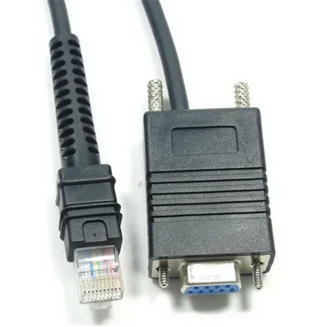 Black 3m Coiled Rj45 To Rs232 Barcode Scanner Cable For Zebra - Buy ...