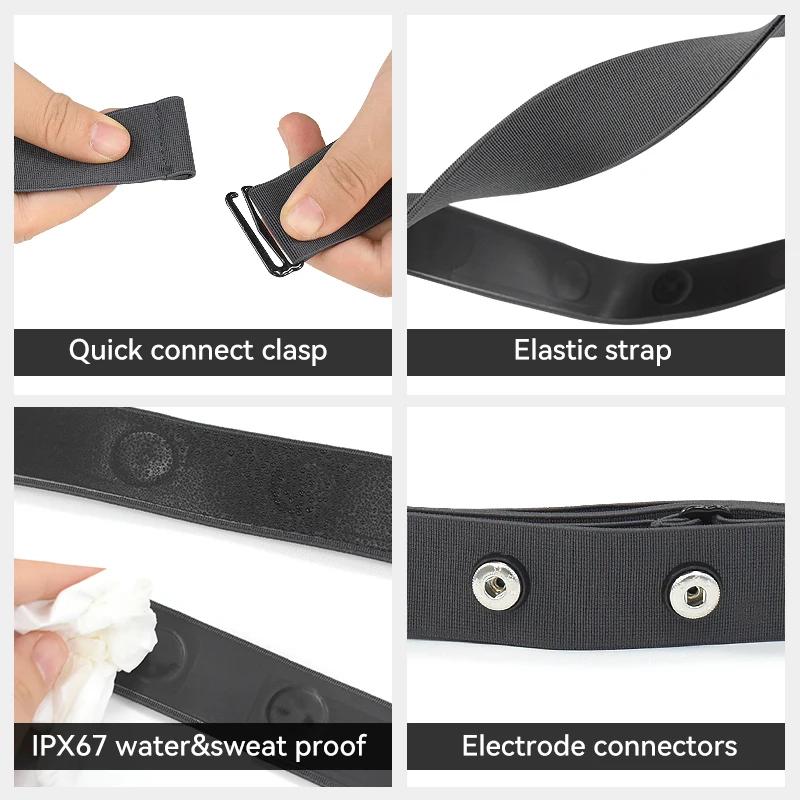 Heart Rate Monitor Replacement Chest Strap - Adjustable & Soft