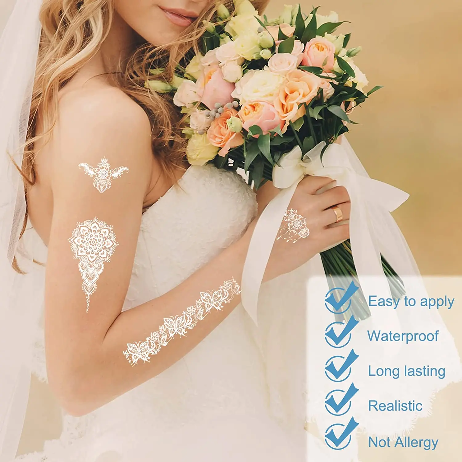 Sexy Mehndi Tattoo Stencil Template Body Art Wedding Painting White ...