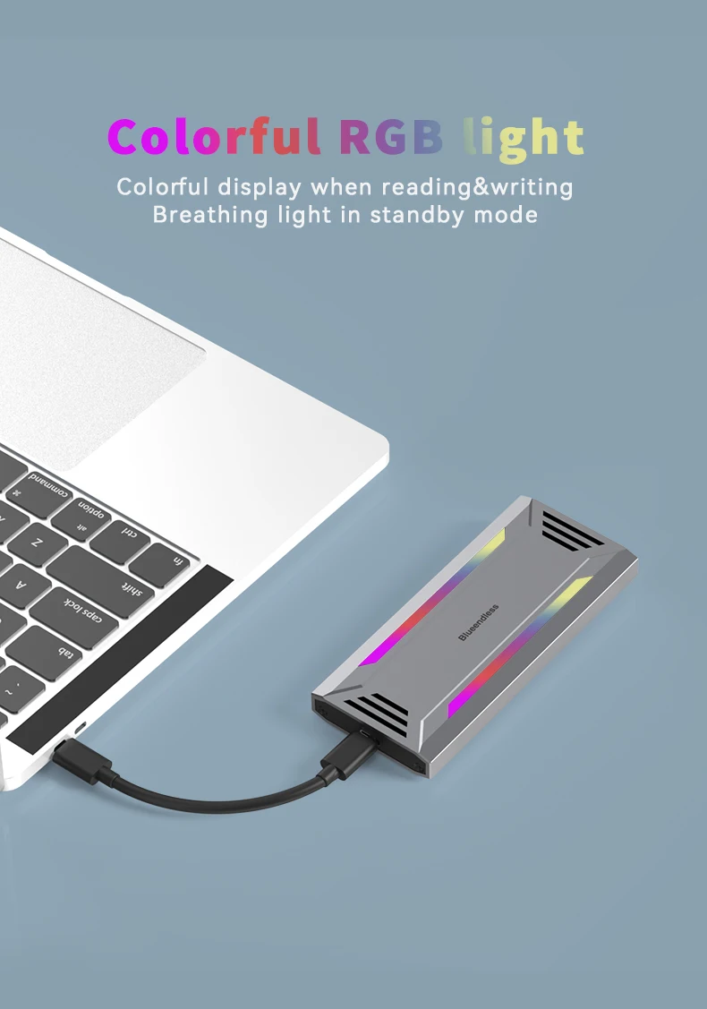 Newest Rgb Sata Nvme Type C Usb3.1 10gbps M.2 M2 Ssd Case Nvme Ssd ...