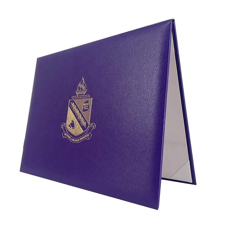 Customized Logo A4 Grain Leather Graduation Diploma Cover