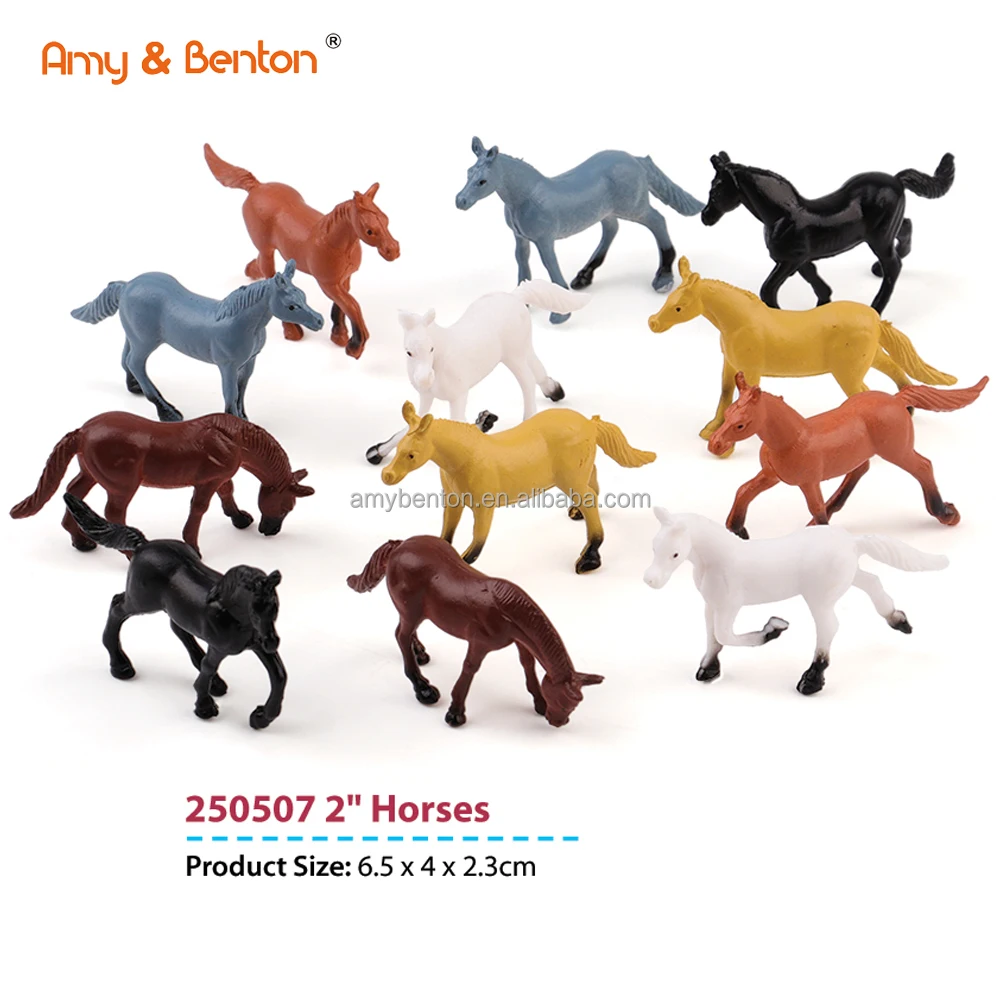 2" Horse Figurines Toy Set Plastic Pony Small Foal Figures Christmas ...