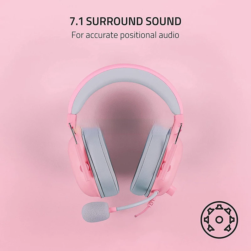 Razer Blackshark V2 X Quartz Pink Gaming Headset - 7.1 Surround Sound