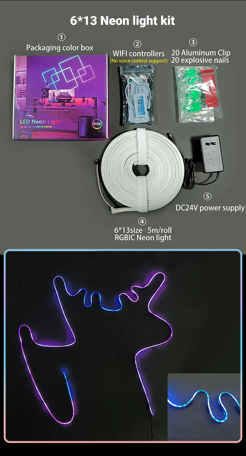 Waterproof Rgb Magic Color Neon Led Lights Flexible Soft Strip for ...