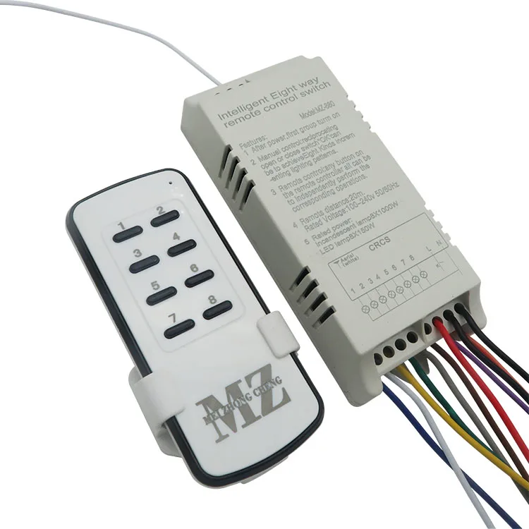 8-channel Wireless Remote Control Switch Wide Voltage Input - Buy 8-way ...