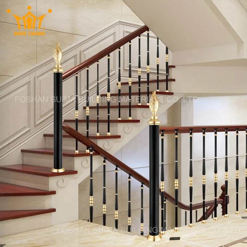 Simple Style Stair Handrail Aluminum Column Antique Brass Decorative ...