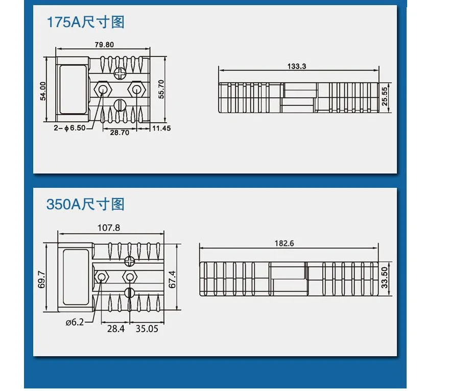Auto Terminals 2 Pin 350a 600v Grey Plug350a 600v Sb350 Style Connector ...