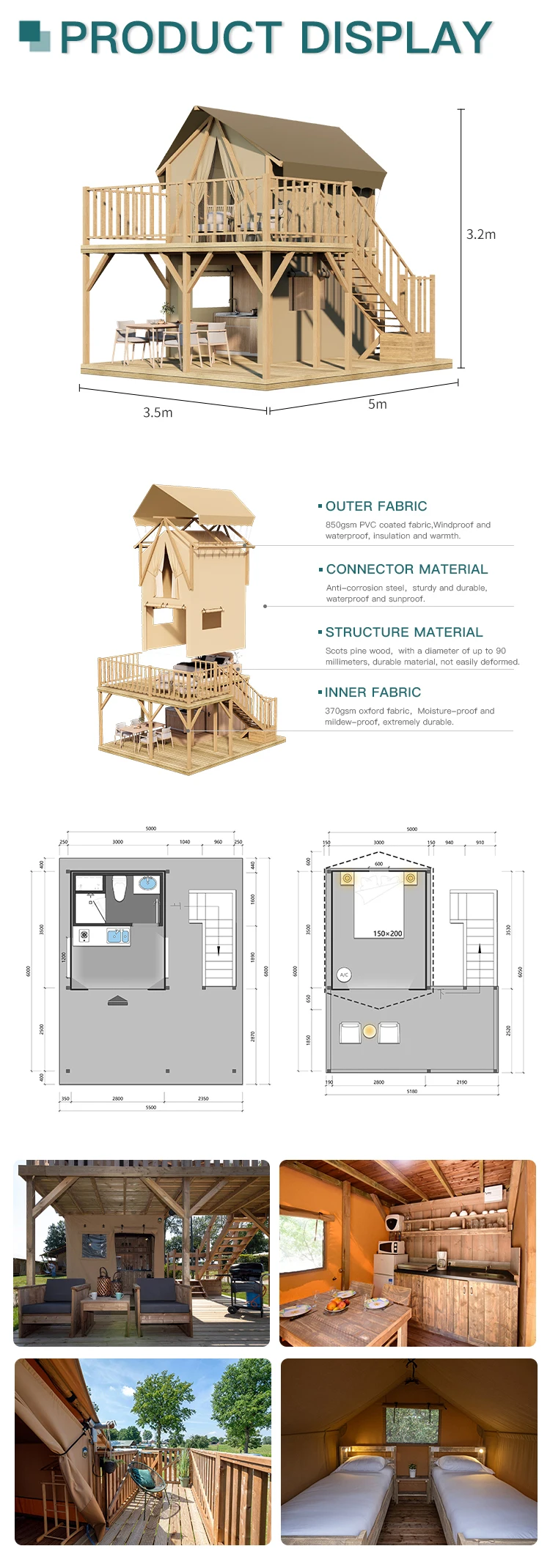 Luxury Glamping Tent - Two Story Safari Hotel Experience