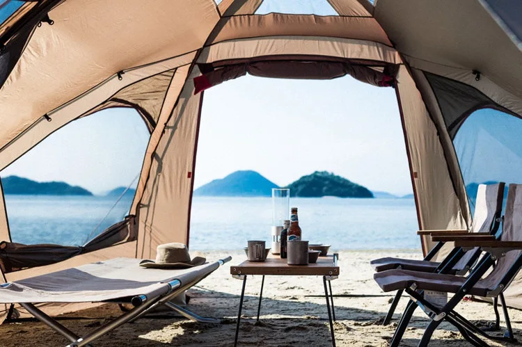 Custom Made Camping Connect Tunnel Tent With Canopy Glamping Family ...