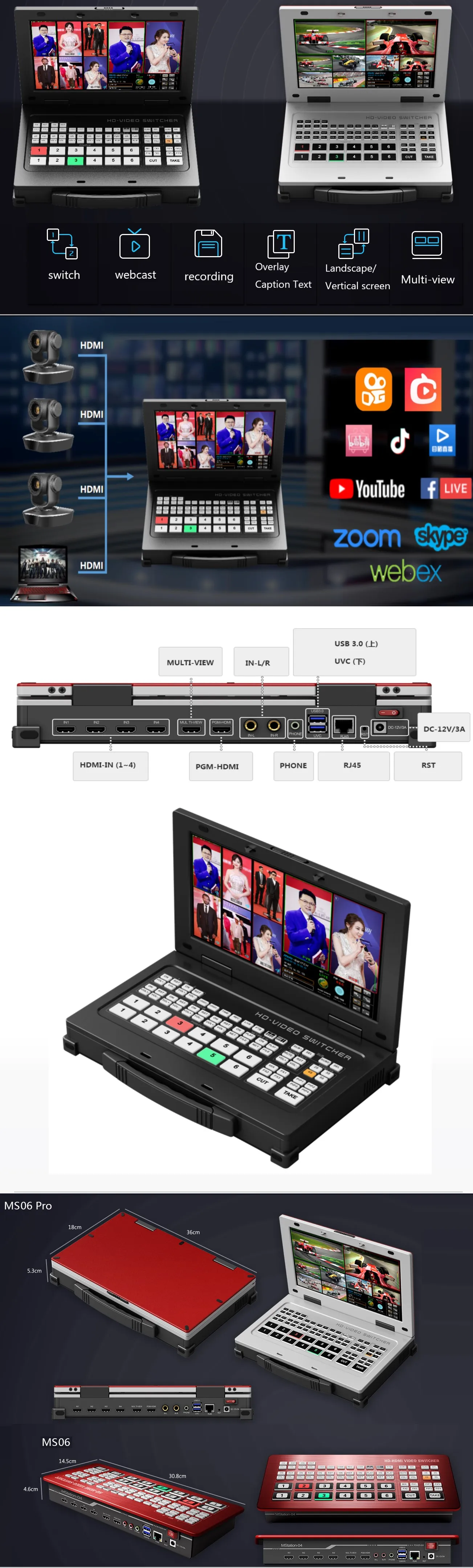 Chroma Key Support Tv Studio Broadcast Multi Cameras 4 Channel H DMI ...