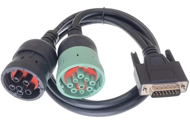 J1939 Install Y-Cable with Threaded Nut - Black/low-speed