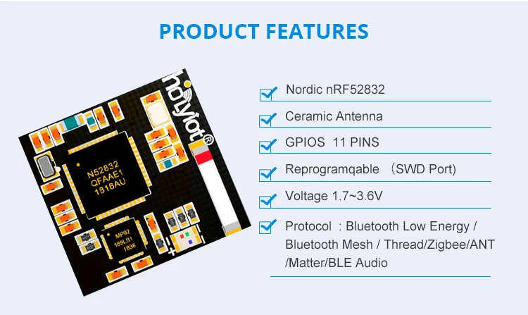 Holyiot Wireless Communication Nrf52832 Low Power 2.4ghz Sig Mesh Network Gateway Ble Bluetooth ...