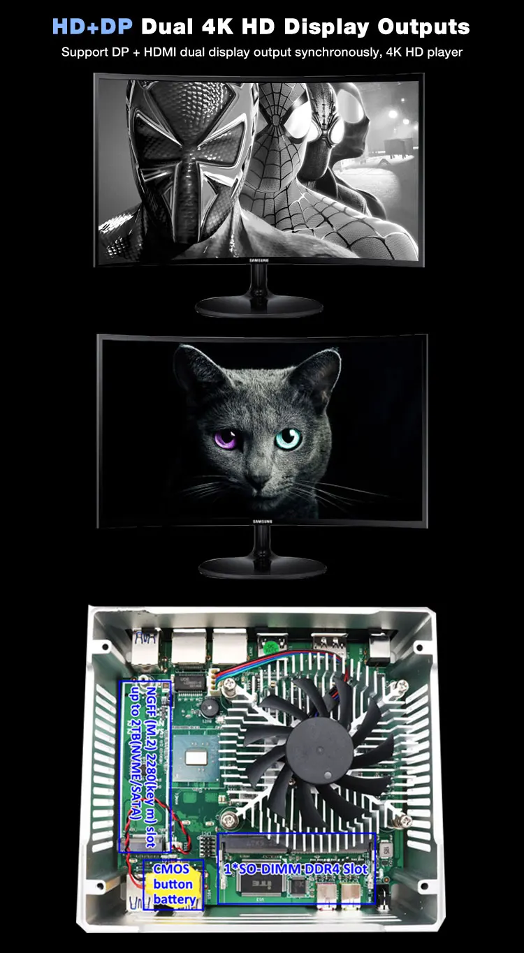 T8 Pro Mini Pc N5095 Lpddr4x 8gb 128gb Computer Business Desktops Pc ...