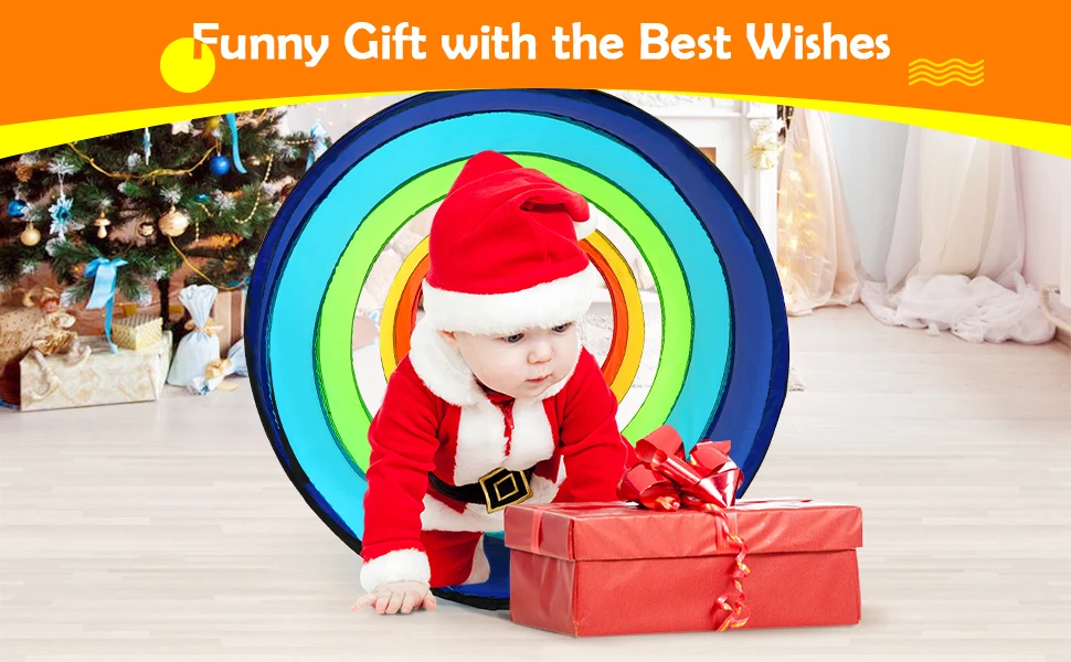 Indoor Outdoor Rainbow Crawl Tunnel Tent For Kids Children's Passage ...