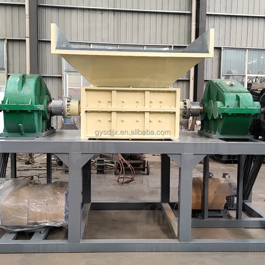 Heavy Duty Industrial Automatic Waste Tire Recycling Shredder Double Shaft Shredder Tyre Plant ...