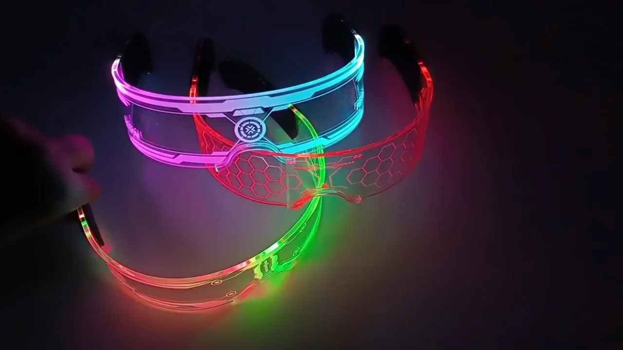Top Fashion Cyberpunk Led Customized Logo Glasses Creative Festival Led ...