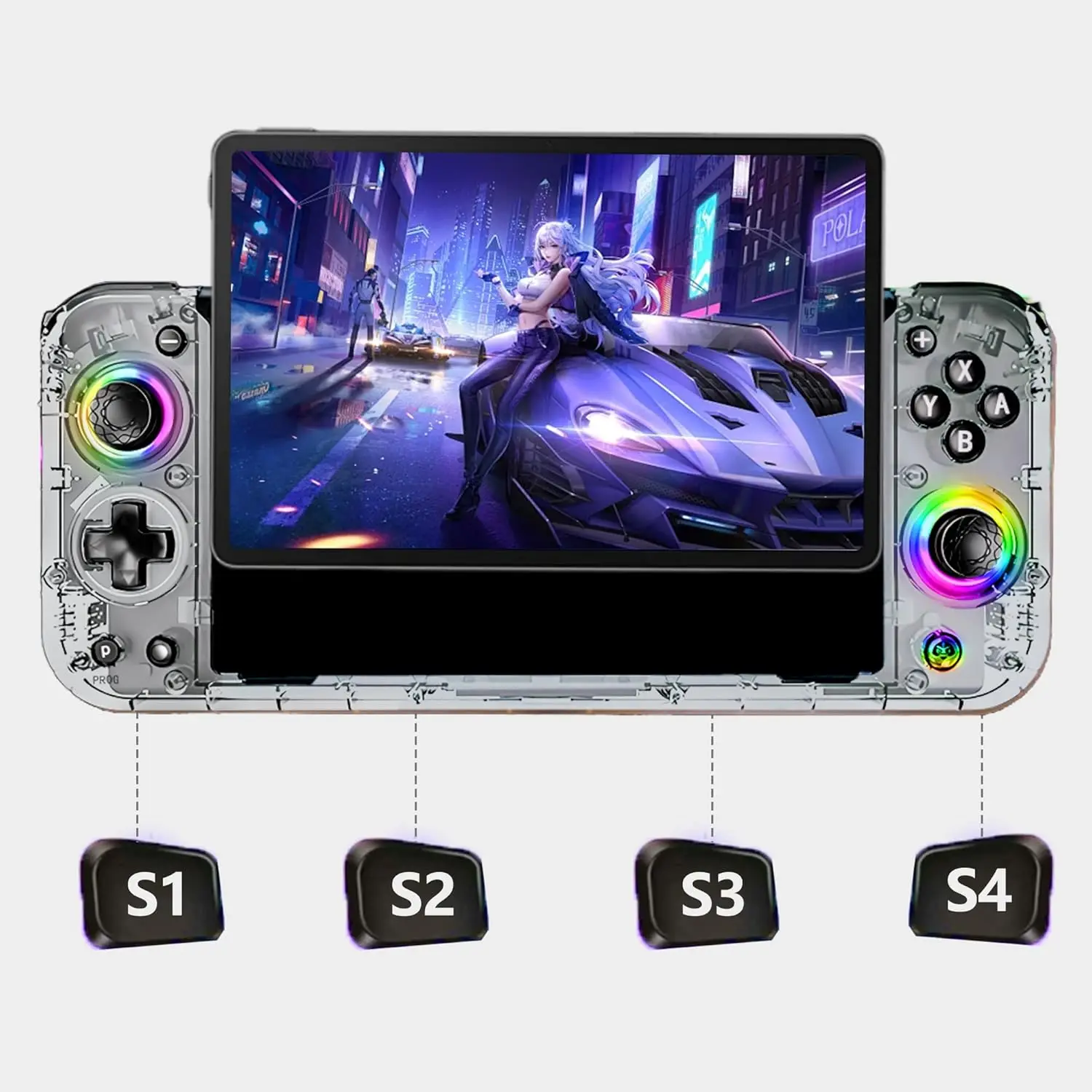 Portable Six Axis Joystick Game Controller Handheld Game Console RGB ...