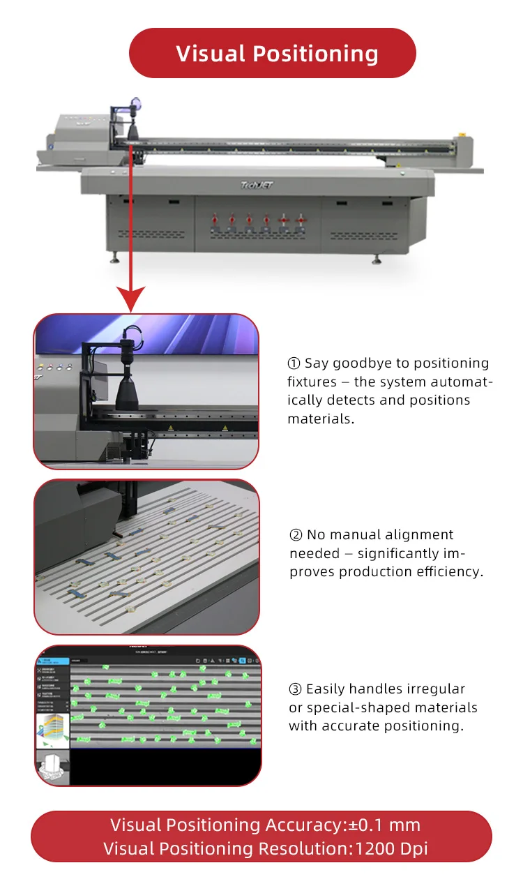 TechJet V2513 UV Inkjet Flatbed Printer 2.5x1.3m for with Visual System ...