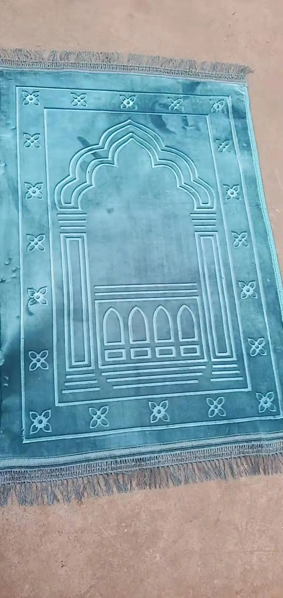 Grey Color Sample Thick Prayer Mat - Non-Slip & Durable