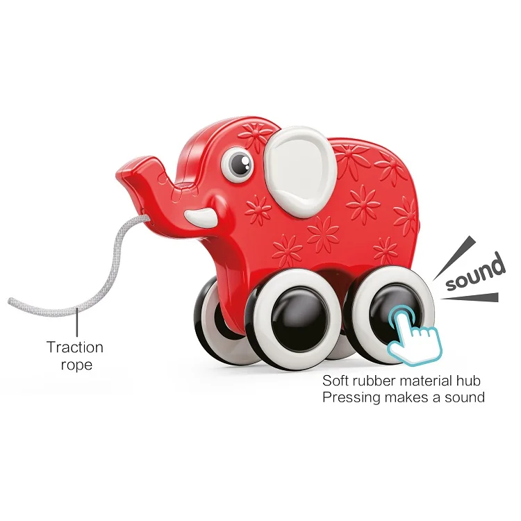 Interactive Inertia Cartoon Dinosaur Giraffe Elephant Push And Pull ...