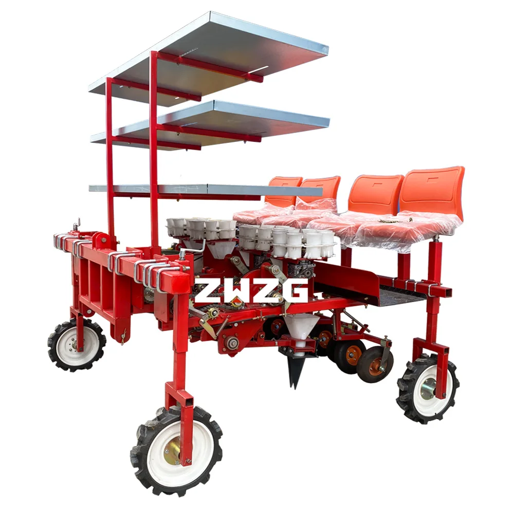 4 rows self-propelled cabbage transplanter seedling transplanter ...