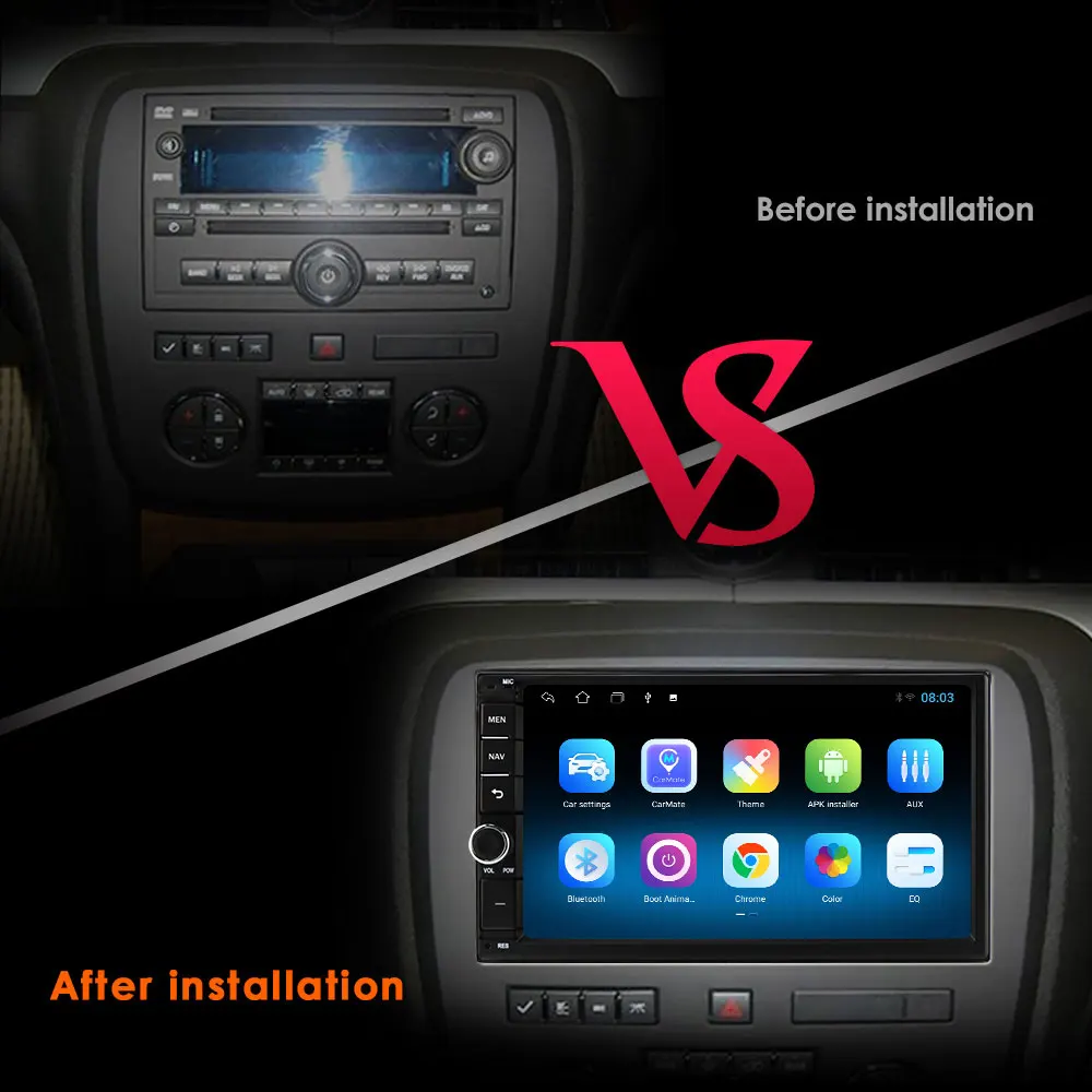 Universal Multimedia Head Unit Dual Audio Stereo Radio 7 Inch Android ...