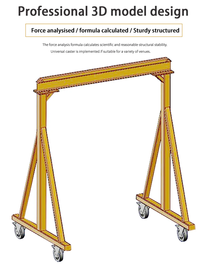 Portable Gantry Crane with Hand Chain Block CD MD PA