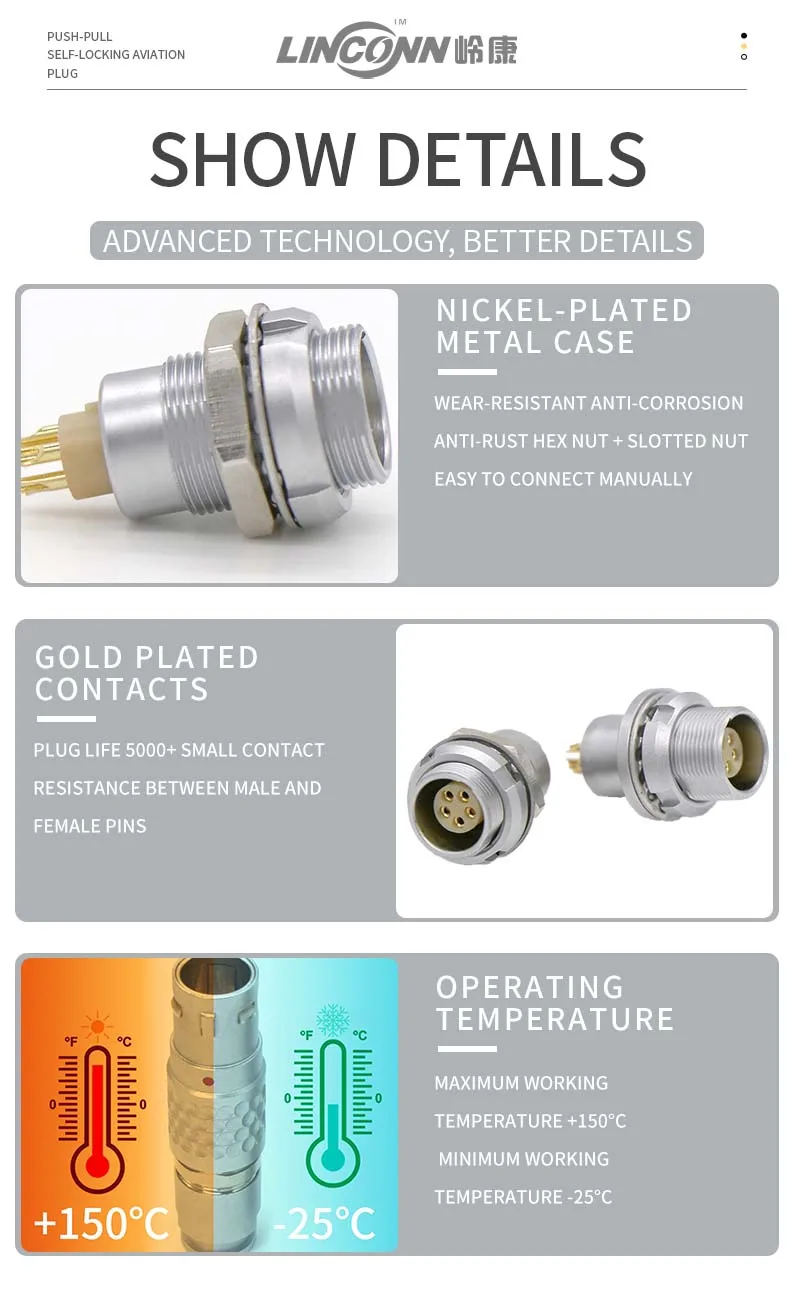 Push-pull Self-locking Metal Connector Waterproof Connector Using ...