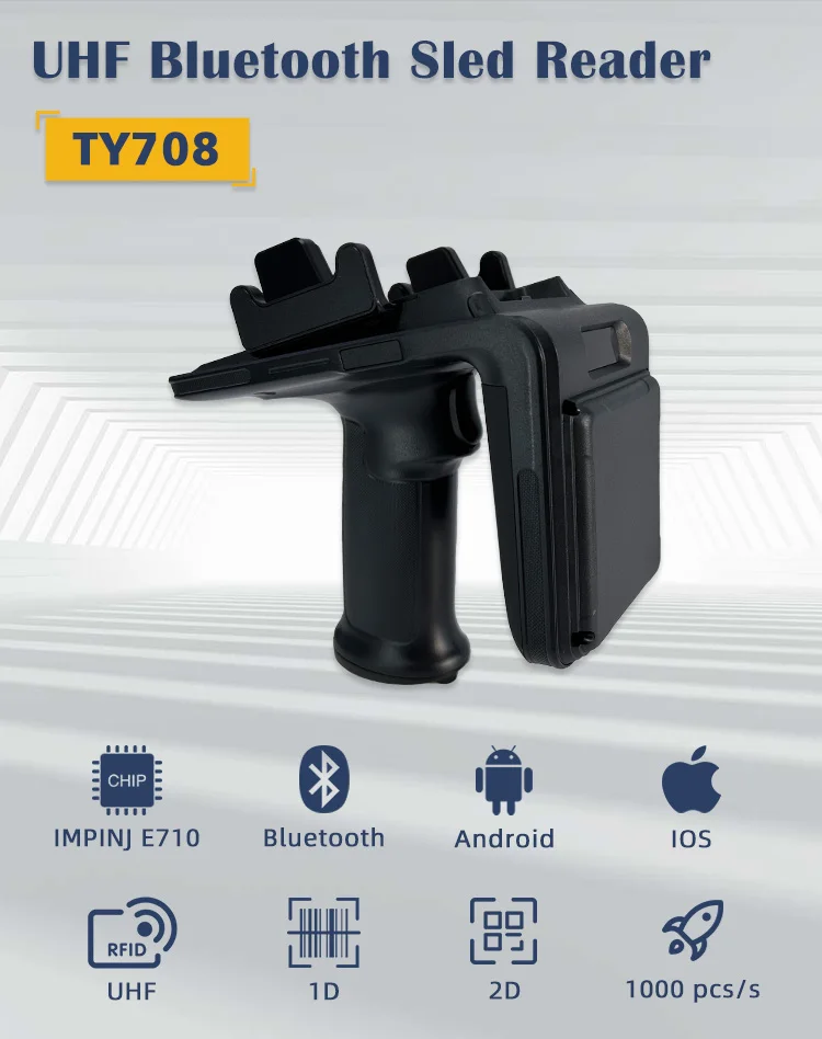 Long Range 20m UHF RFID Handheld Sled Reader for Warehousing