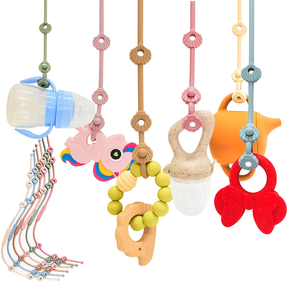 Bpa-free Baby Teethers Toy Safety Straps Silicone Pacifier Clips ...