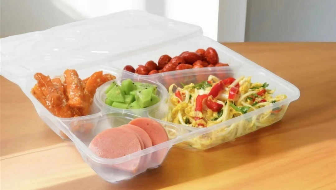 Takeaway Disposable Multi-compartment Food Packaging Container With Lid ...
