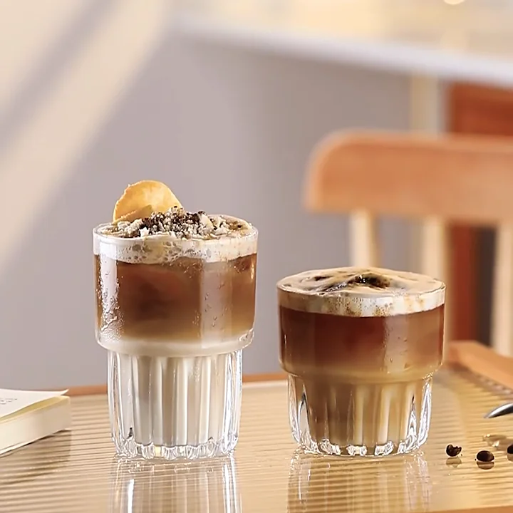 Cheap 350ml Stackable Stripe Yeti Glass Tumbler Ribbed Chivas Cup ...