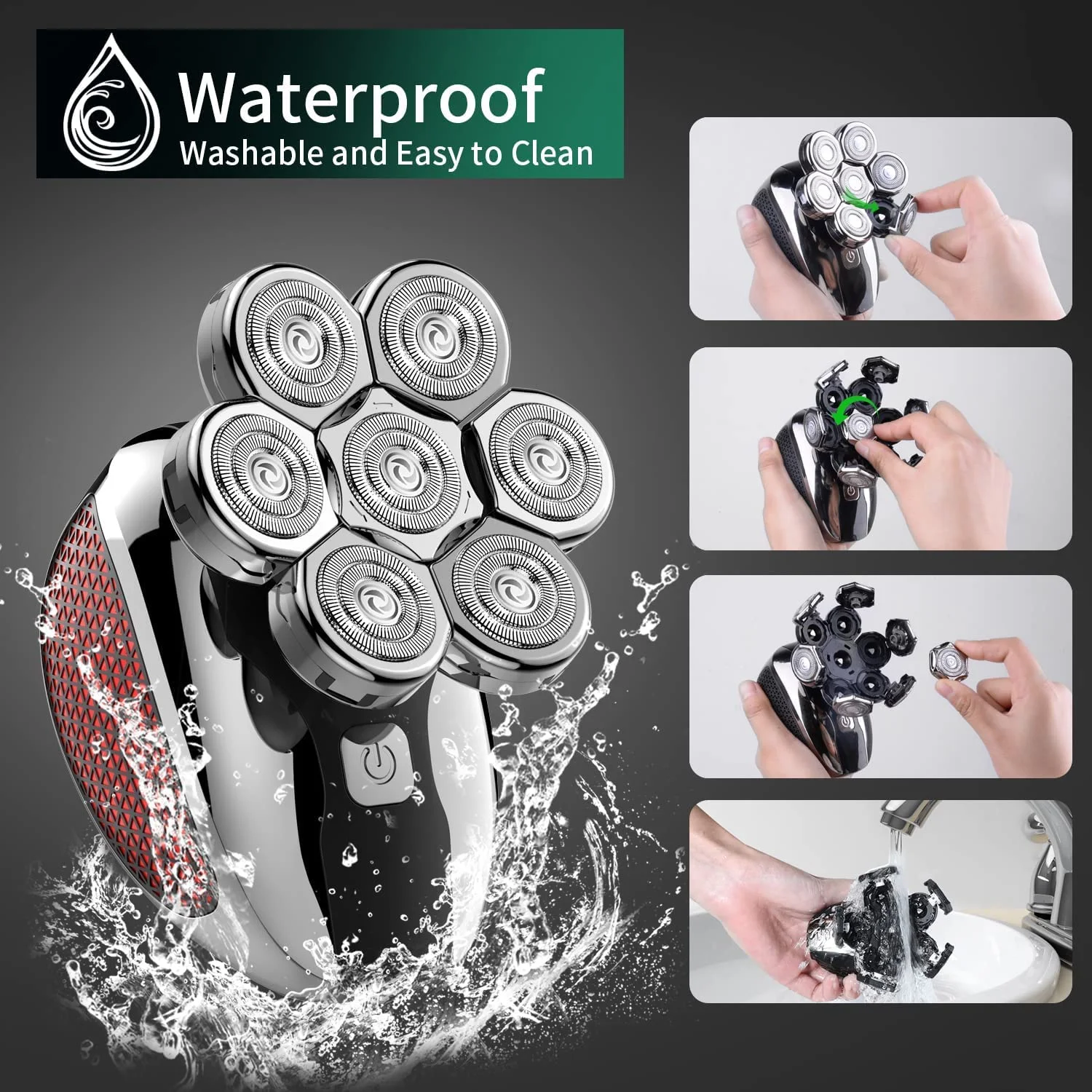 Oem Bald Head Shavers Men Rotary Shaver Bald Head Shavers Set Led ...