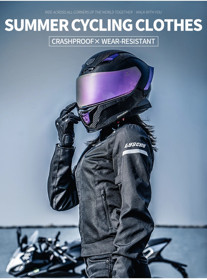 LYSCHY Motorcycle Riding Suit Summer Mesh Men Anti-fall Breathable ...