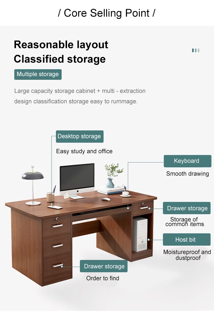Gold Supplier Solid Wood Study Desk Minimalist Computer Table With ...