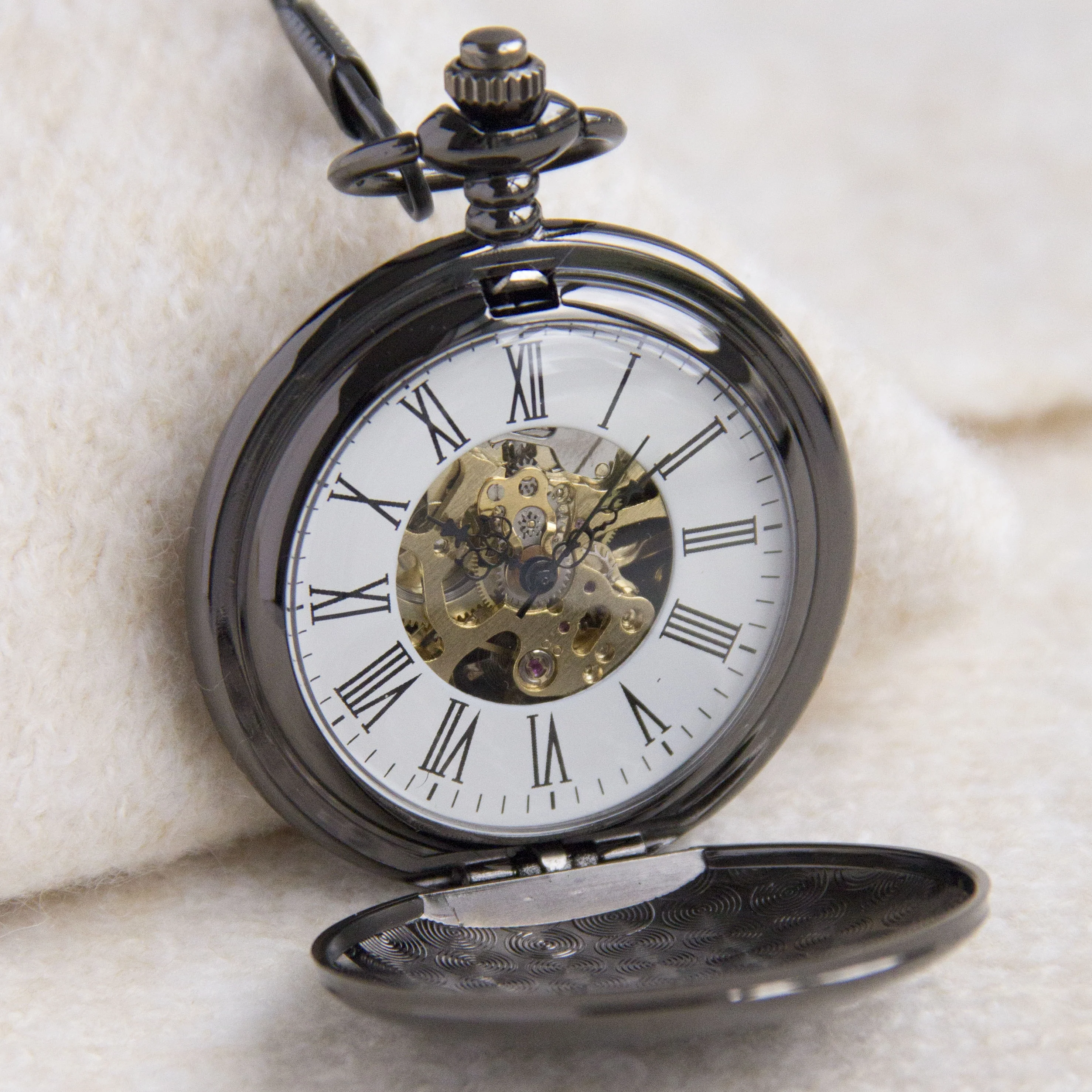 Mechanical Pocket Watch Hollow Design Two Sides Unfolding Chain Watch ...