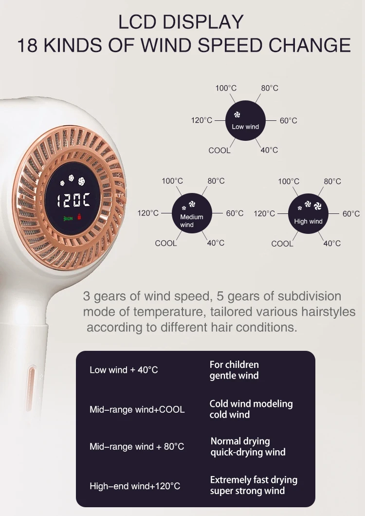 Lightly Negative Ions Bldc Motor Cool Wind Smart Quiet Hair Dryer With ...