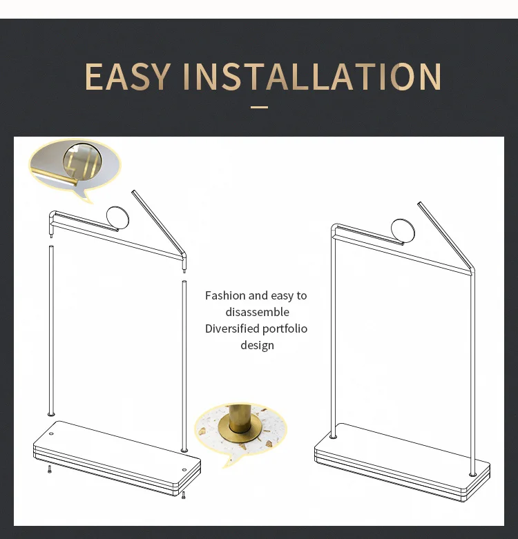 Luxury Store Fixtures Gold Clothing Display Stand Led Light Clothes ...