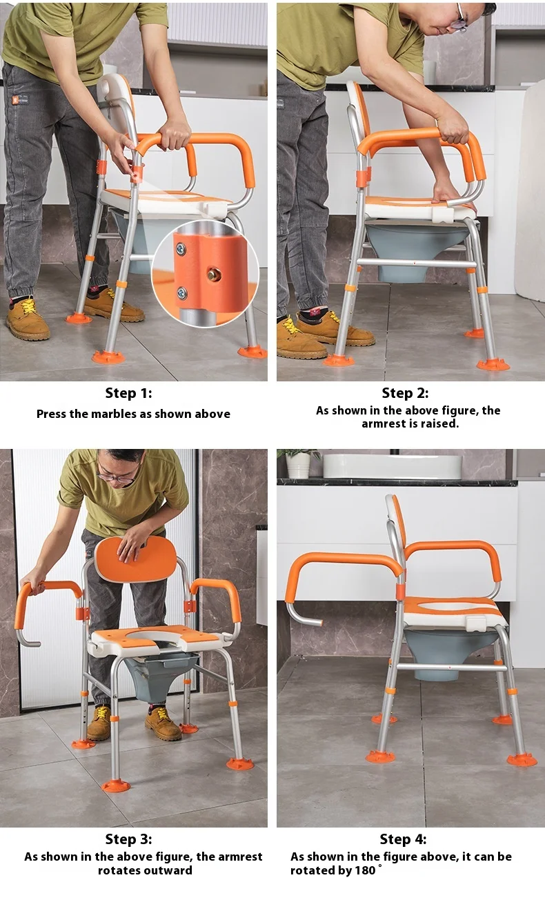 Shower Bath Toilet Chair Seat for Elderly & Handicapped Portable ...