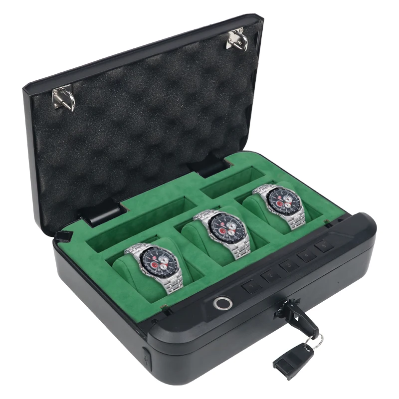 Fingerprint Lock Safe Box for Watch Jewelry Safety Hidden Safe Deposit ...