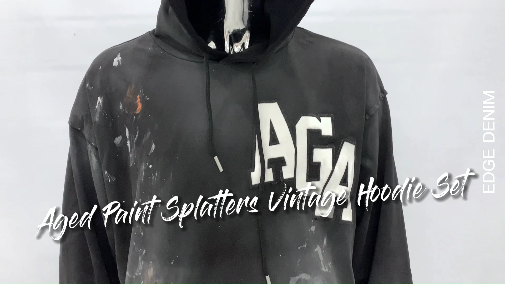 Custom 3d Puff Print Aged Flare Stacked Acid Wash Sun Faded Sweatsuit ...