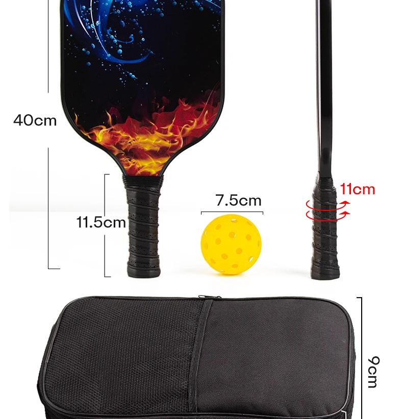 Portable Carbon Fiber Pickleball Paddle Set Ball Game Training Sport ...