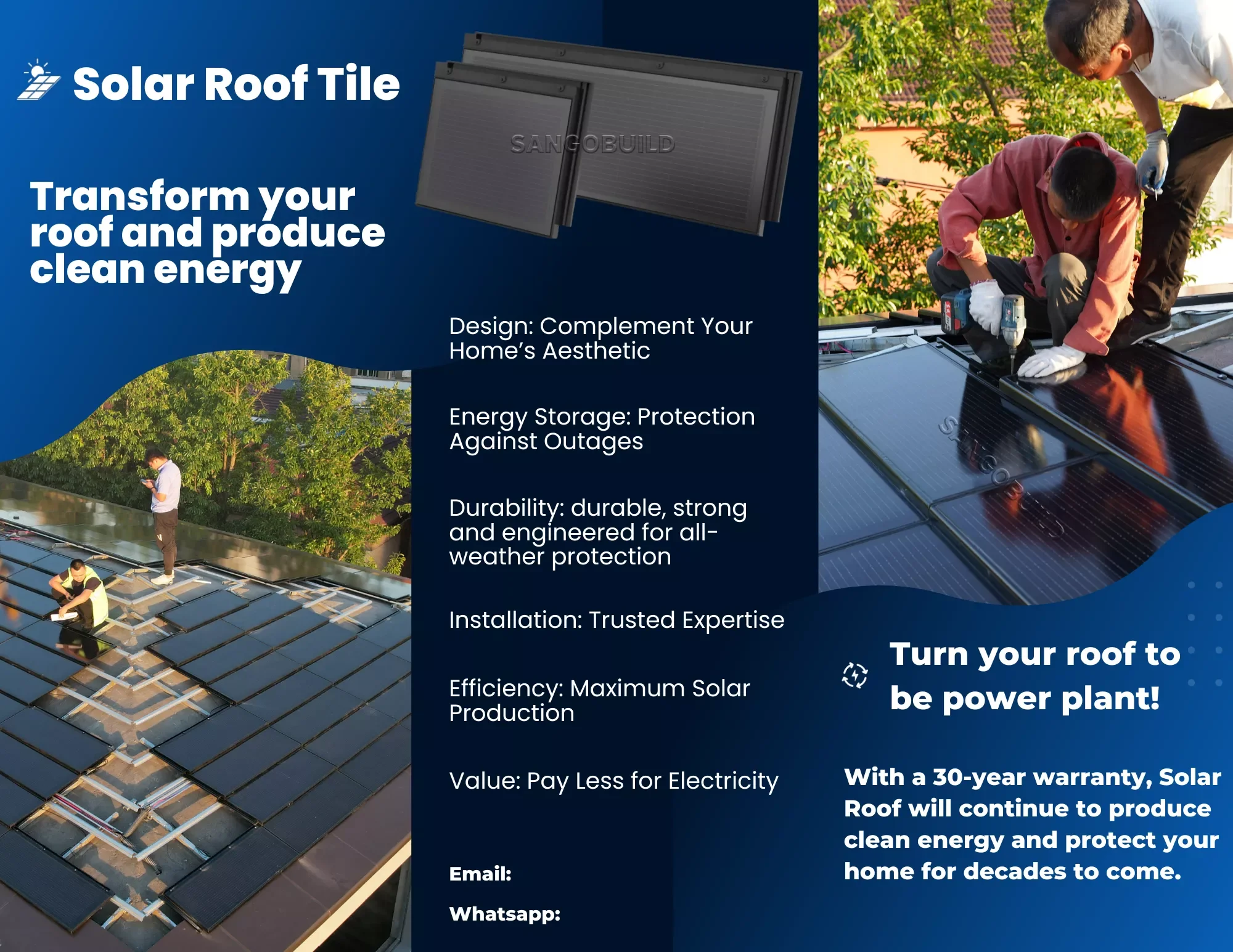 Bipv Roofing Tile Solar Panel Double Glass Solar Panel With Ce & Tuv ...