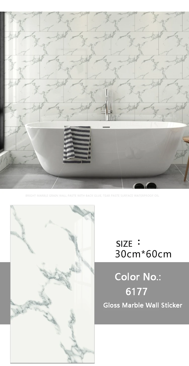 Kitchen Marble Wallpaper Pvc Marmol Decorativo Panel De Pared 3d Pe ...