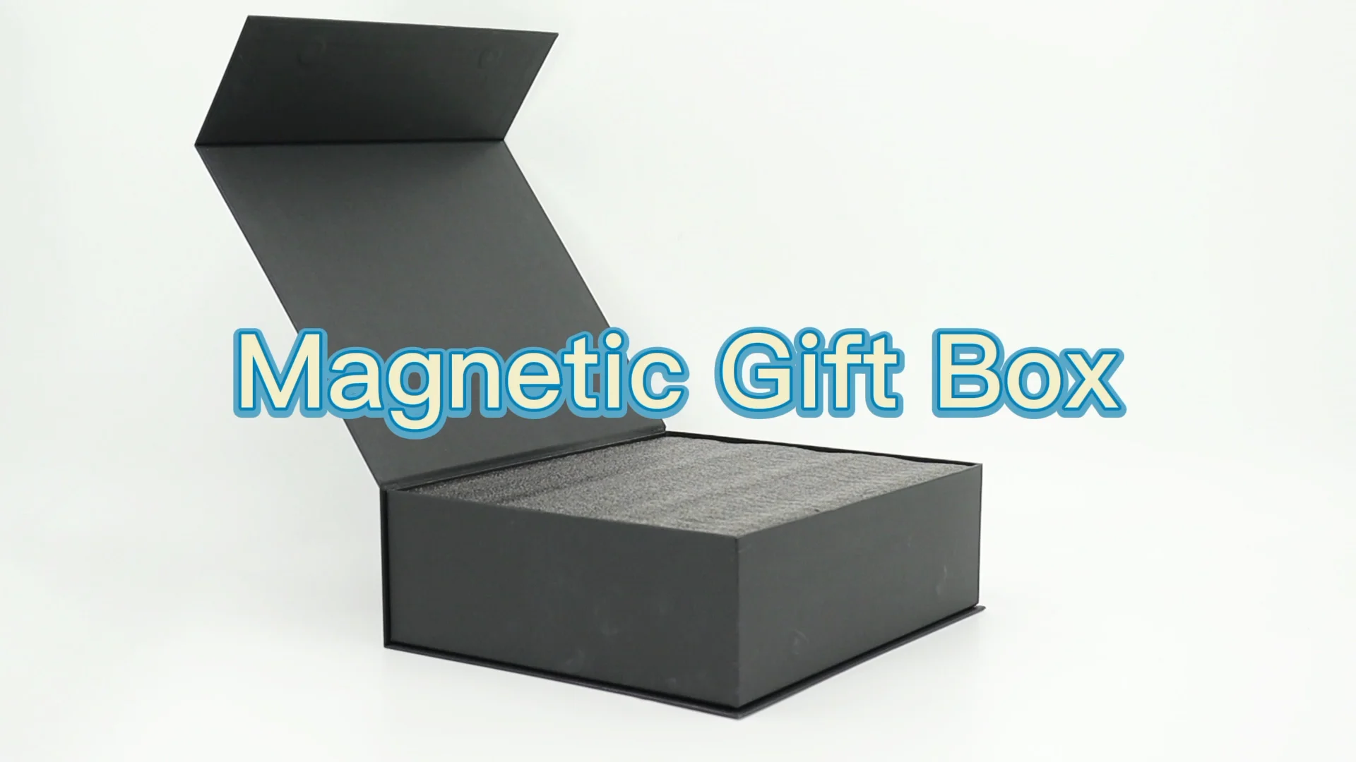 Custom Logo Luxury Flip Top Cardboard Magnetic Gift Box Black Paper ...