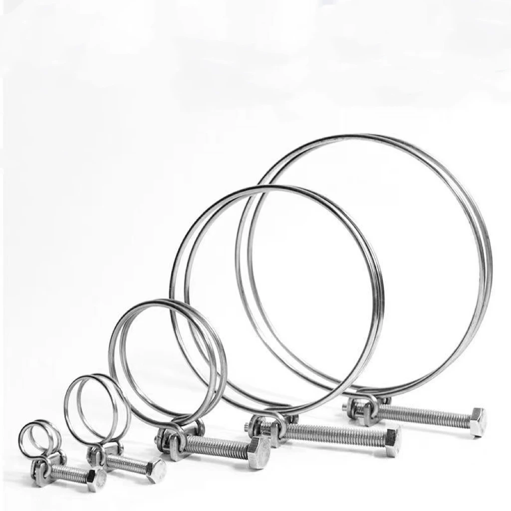 Stainless Steel Double Wire Spring Hose Clamp All Sizes Adjustable ...