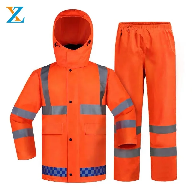 Waterproof Reflective Safety Clothing Rainwear Hi Vis Construction Rain ...