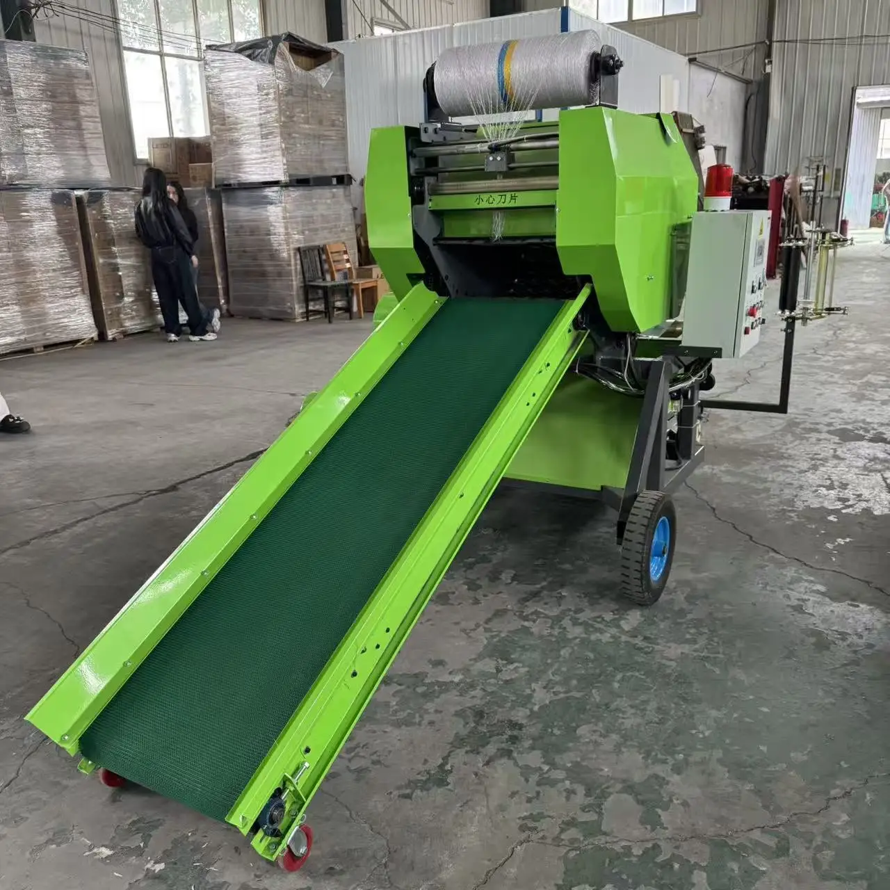 Diesel Engine Rice Straw Corn Silage Packing Mini Round Baler