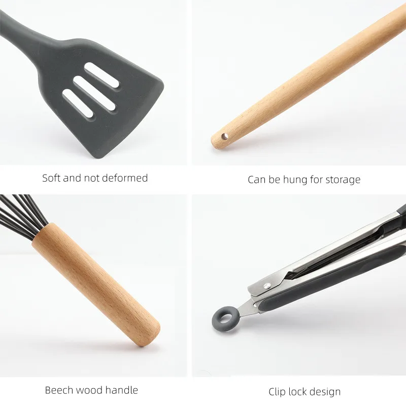 Wholesale 11pcs Silicone Kitchen Cooking Utensils Tool Set Accessories ...